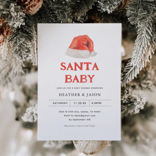 Santa Baby Vintage Winter Baby Shower Invitation | Zazzle