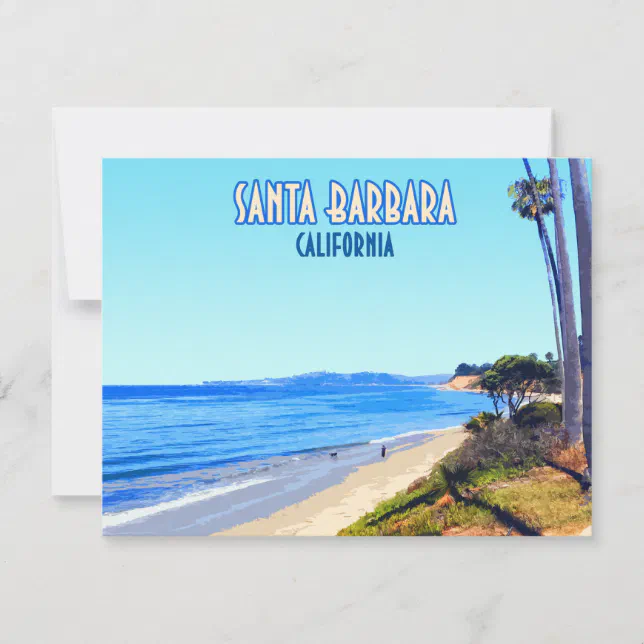 Santa Barbara California Butterfly Beach Flat Card | Zazzle