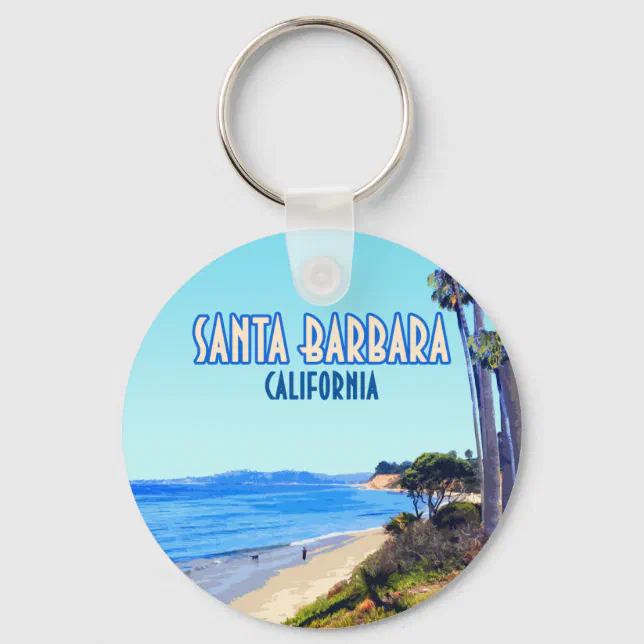 Santa Barbara California Butterfly Beach Montecito Keychain | Zazzle
