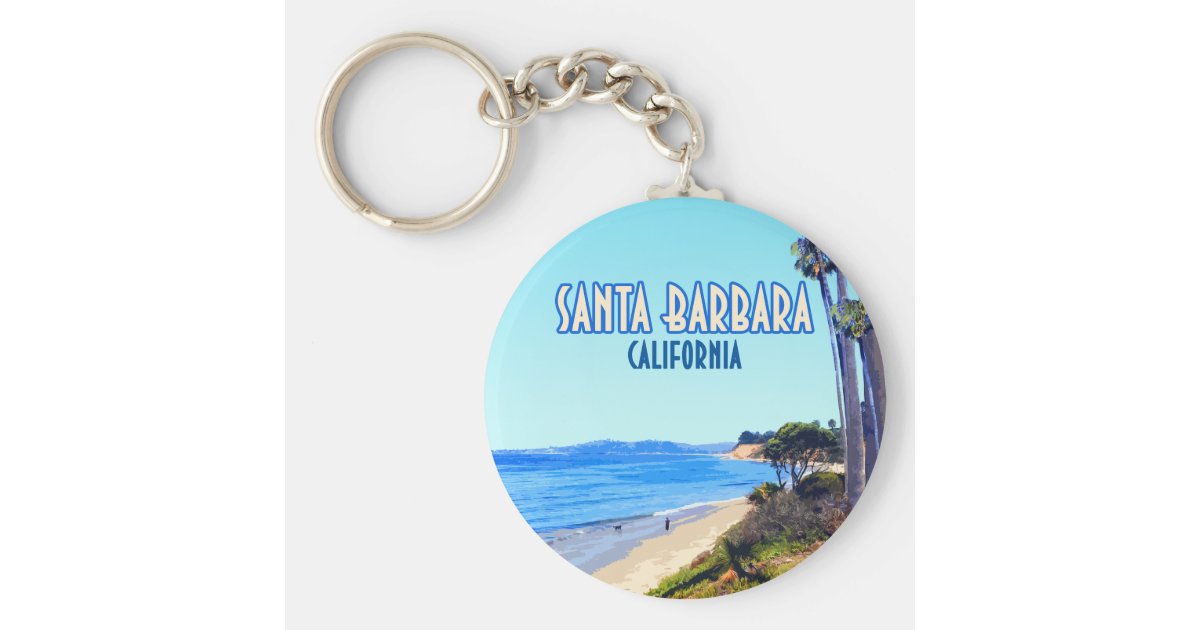 Santa Barbara California Butterfly Beach Montecito Keychain | Zazzle