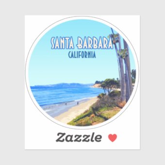 Santa Barbara California Butterfly Beach Montecito Sticker | Zazzle