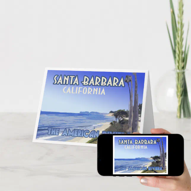 Santa Barbara California Butterfly Beach Souvenir Card | Zazzle