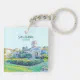 Santa Barbara California Courthouse Watercolor Keychain | Zazzle
