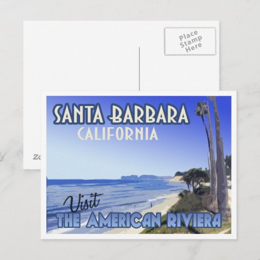Santa Barbara California Vintage Travel Postcard | Zazzle