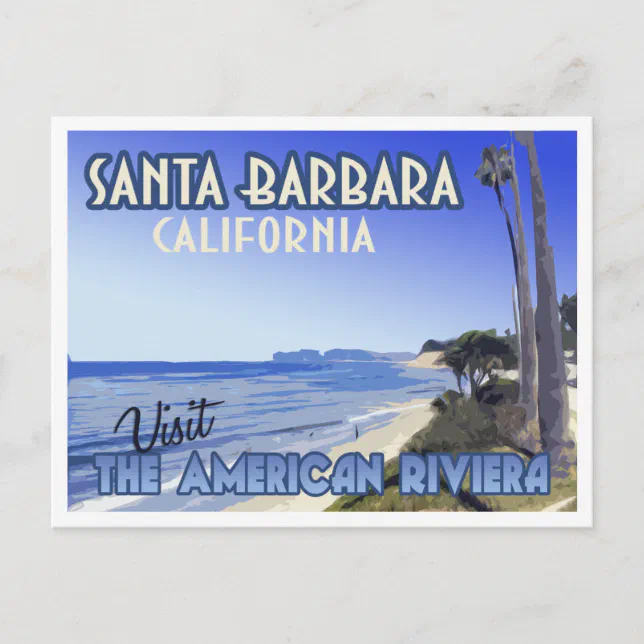 Santa Barbara California Vintage Travel Postcard | Zazzle