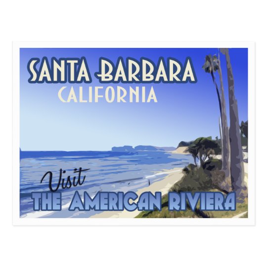 Santa Barbara California Vintage Travel Postcard | Zazzle.com