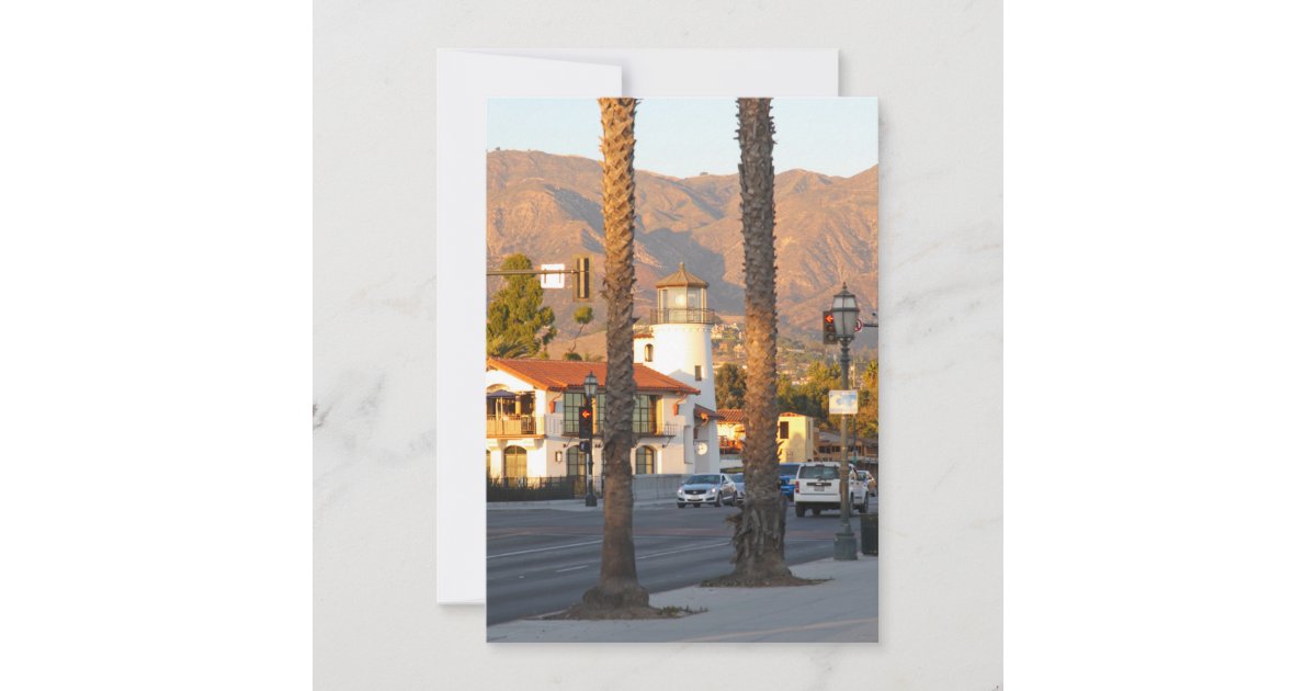 Santa Barbara lighthouse, California card | Zazzle