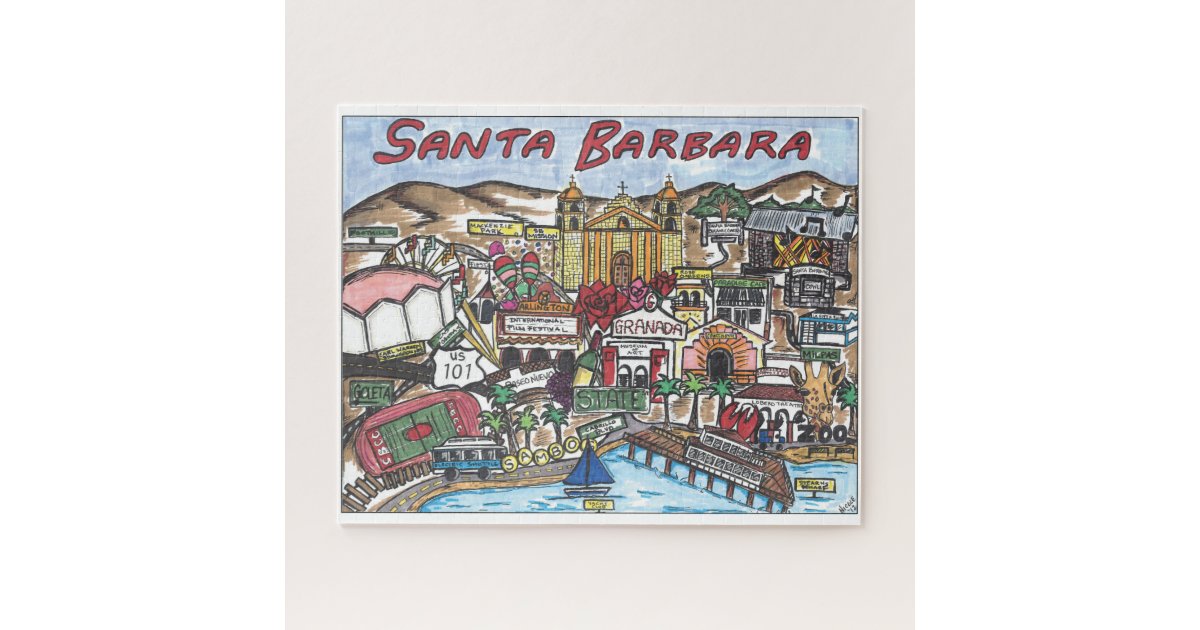 Santa Barbara Map Puzzle | Zazzle