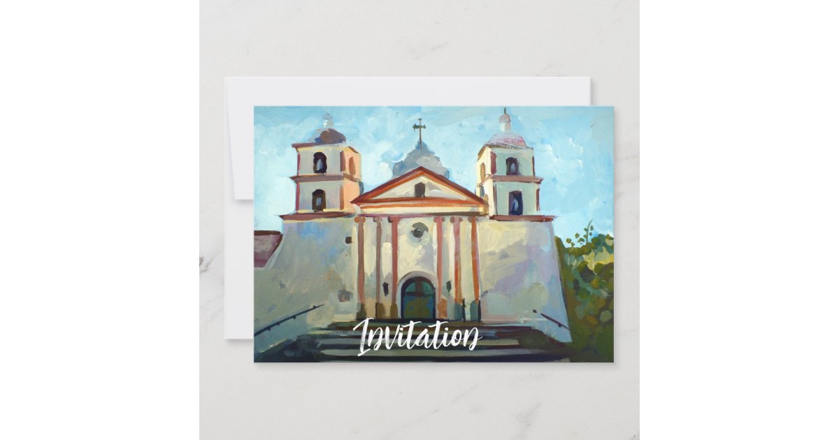 Santa Barbara Mission Invitation | Zazzle
