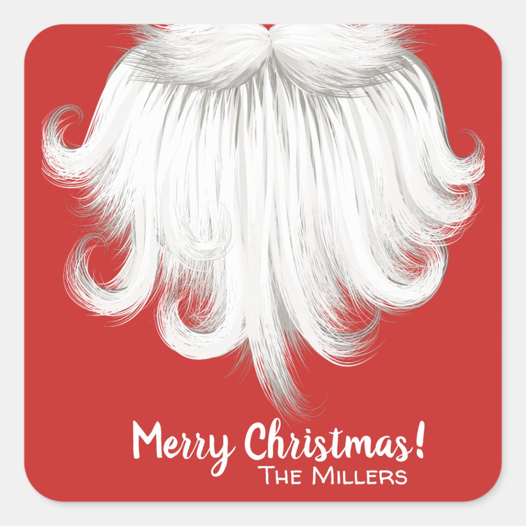 Santa beard christmas stickers | Zazzle