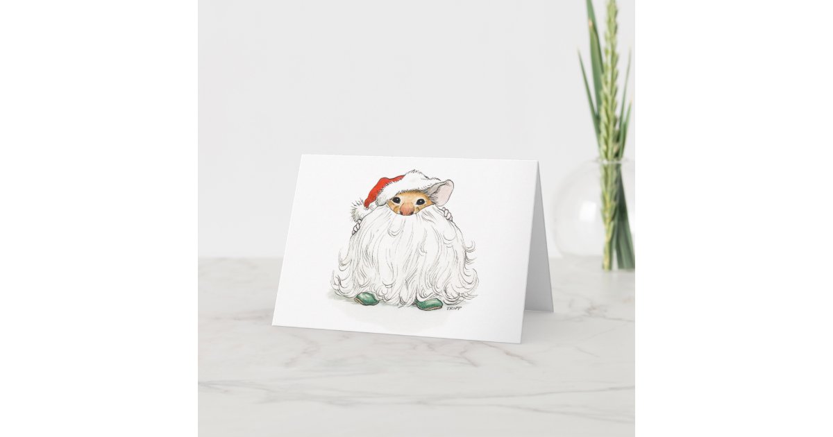 Santa Beard Mouse Card | Zazzle