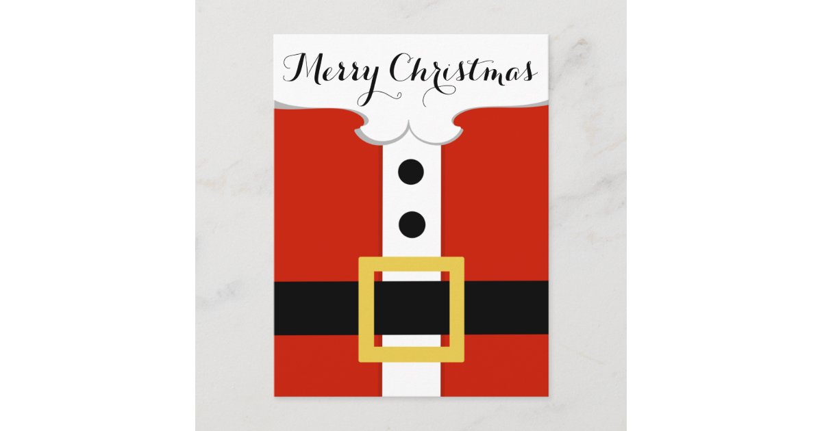 Santa Belt Christmas Card | Zazzle