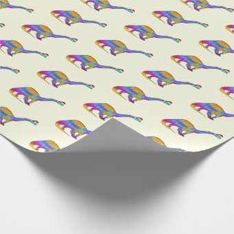 Santa Brontosaurus Colorful Dinosaur Wrapping Pap Wrapping Paper | Zazzle
