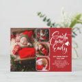 Santa Came Early Birth Photo Collage Announcement | Zazzle