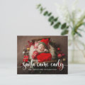 Santa Came Early Christmas Birth Announcement Postcard | Zazzle
