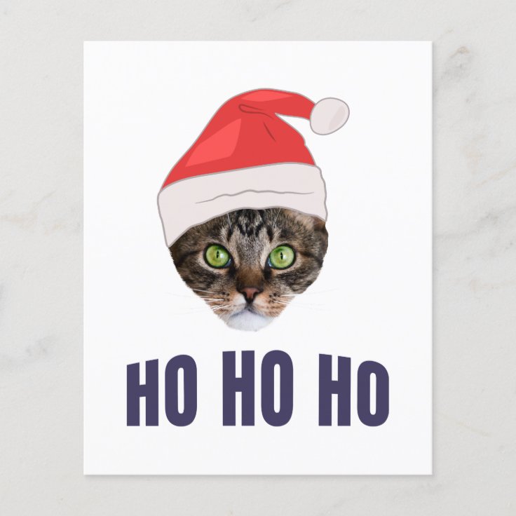 Santa Cat with Santa hat, Ho Ho ho Invitation | Zazzle