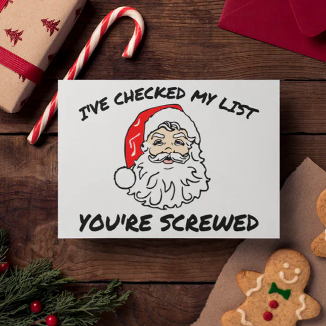 Santa Checked His List Holiday Card | Zazzle