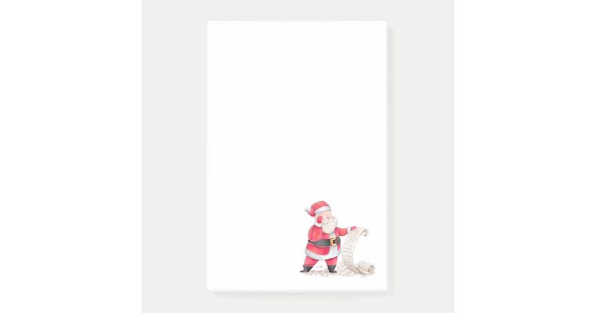 Santa Checking his Nice List Post-it Notes | Zazzle
