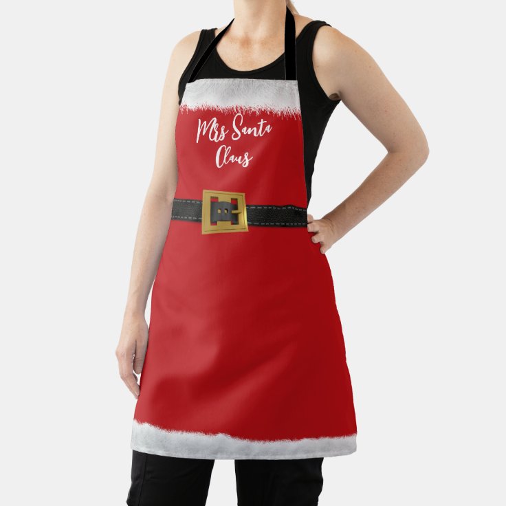Santa Christmas Apron Mrs Claus | Zazzle