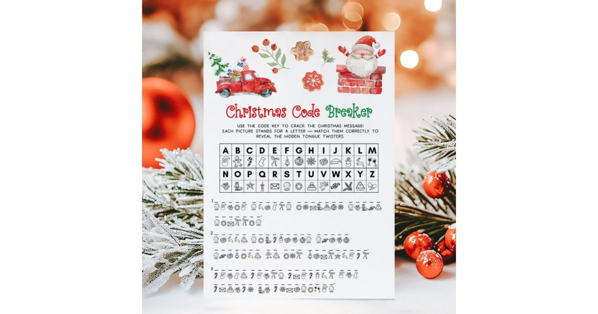Santa Christmas Code Breaker Game Holiday Card | Zazzle