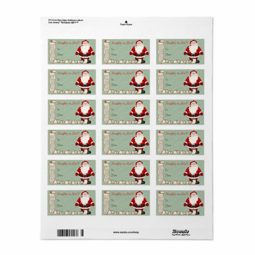 Santa Christmas Gift Tag Labels | Zazzle