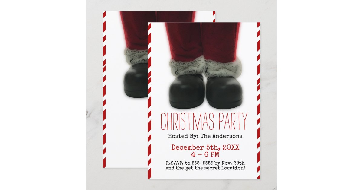 Santa Christmas Holiday Party Invitation | Zazzle