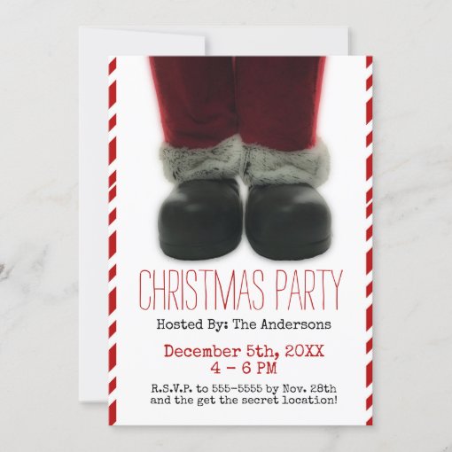 Santa Christmas Holiday Party Invitation | Zazzle