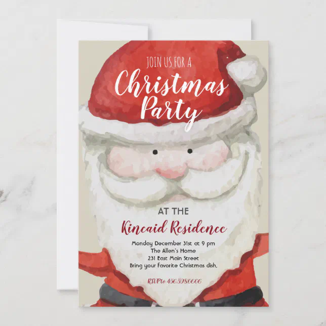 Santa Christmas Party Invitation | Zazzle