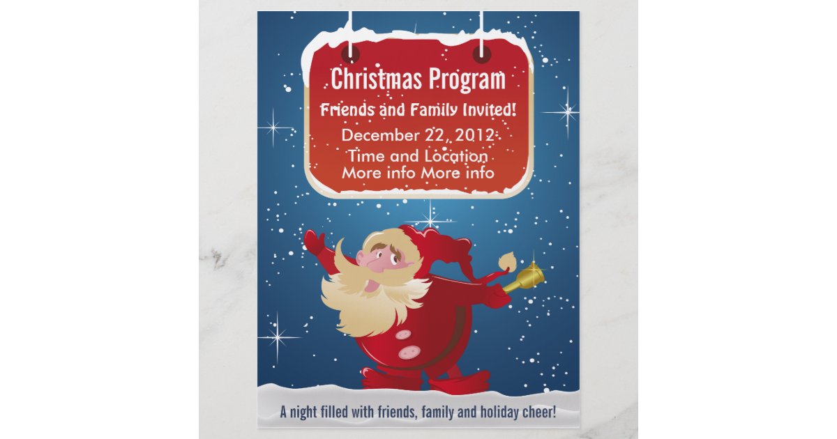 Santa Christmas Program Flyer | Zazzle