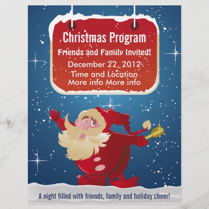 Santa Christmas Program Flyer | Zazzle.com