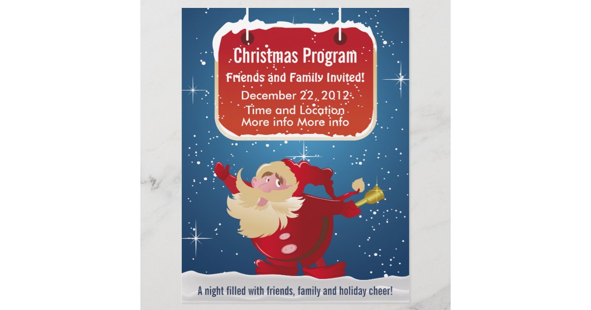 Santa Christmas Program Flyer | Zazzle