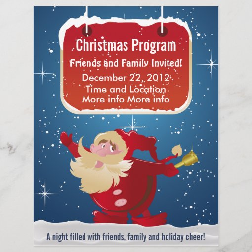 Santa Christmas Program Flyer | Zazzle