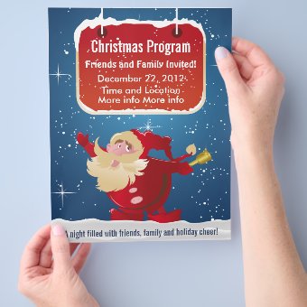 Santa Christmas Program Flyer | Zazzle