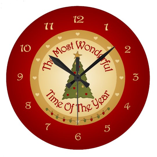 Santa Christmas Tree Large Clock | Zazzle.com