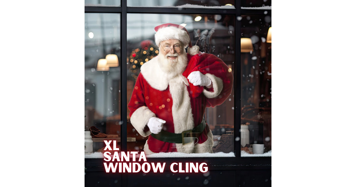 Santa Christmas Window Cling | Zazzle
