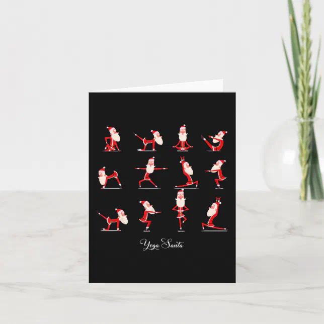 Santa Christmas Yoga Pose Santa Namaste Namasleigh Card | Zazzle