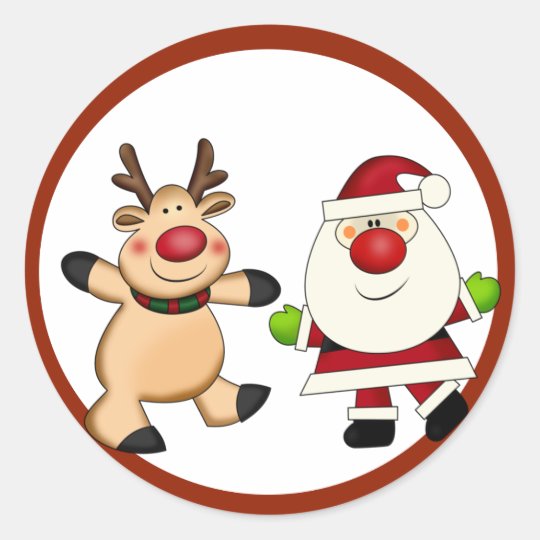 Santa Classic Round Sticker | Zazzle.com