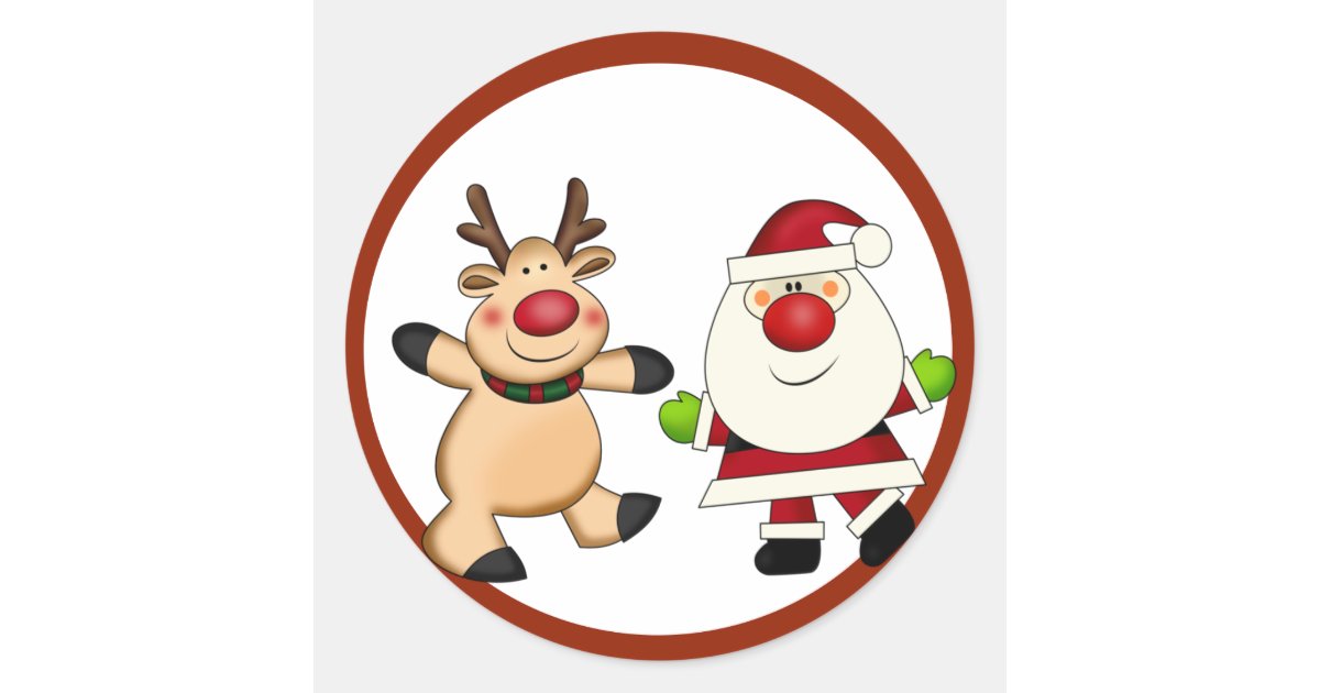 Santa Classic Round Sticker | Zazzle