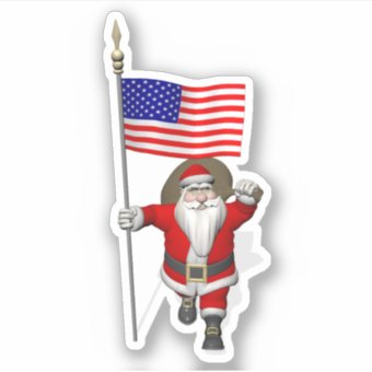 Santa Claus American Patriot Sticker | Zazzle