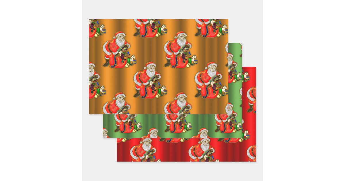 Santa Claus and Toys Christmas Wrapping Paper Sheets | Zazzle
