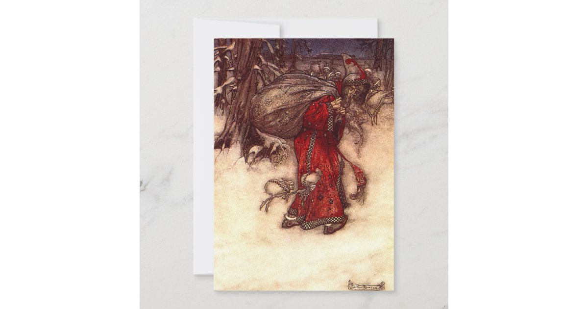 Santa Claus Arthur Rackham Invitation | Zazzle