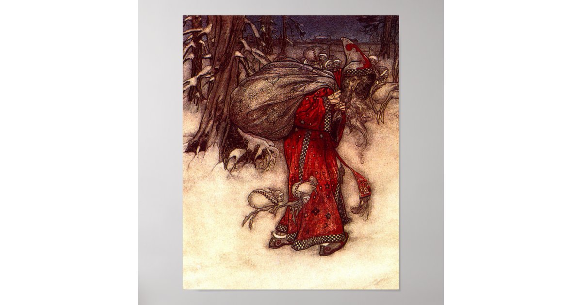 Santa Claus Arthur Rackham Poster | Zazzle
