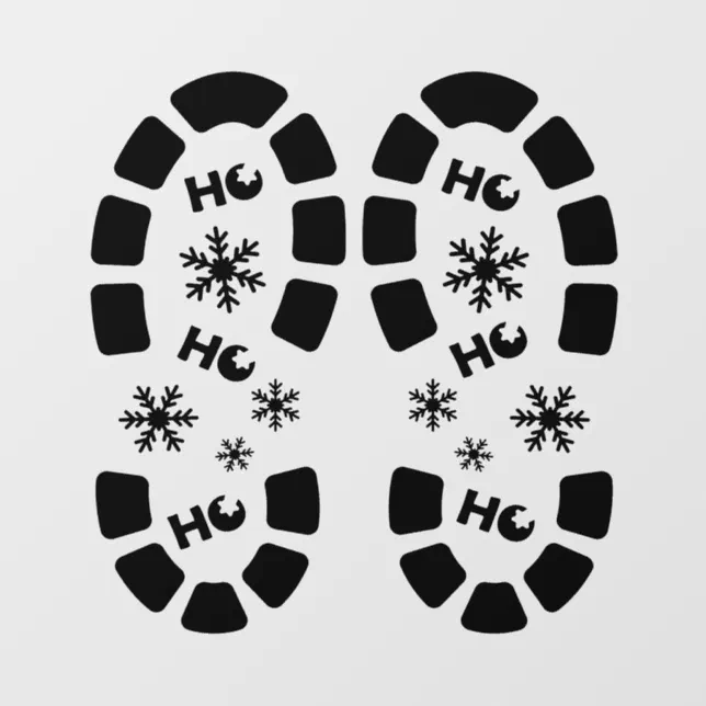 Santa Claus Boot Footprints Christmas Holidays Floor Decals | Zazzle