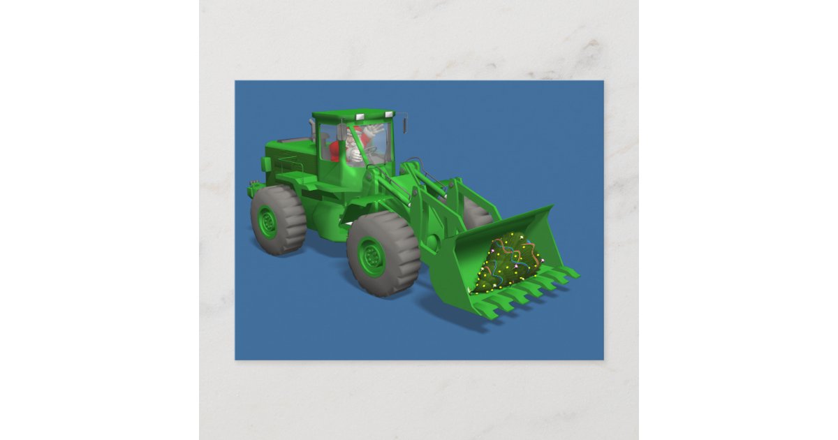 Santa Claus Bulldozer Operator Holiday Postcard | Zazzle