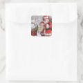 Santa Claus Checking His List Twice Square Sticker | Zazzle