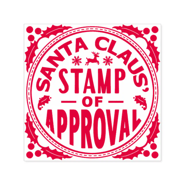 Santa Claus Christmas Funny Stamp of Approval v2 | Zazzle