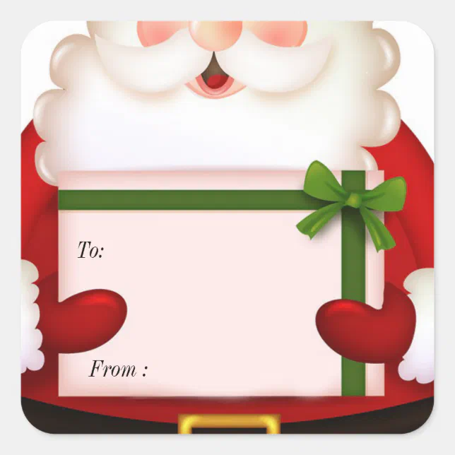 Santa Claus, Christmas Gift Sticker | Zazzle