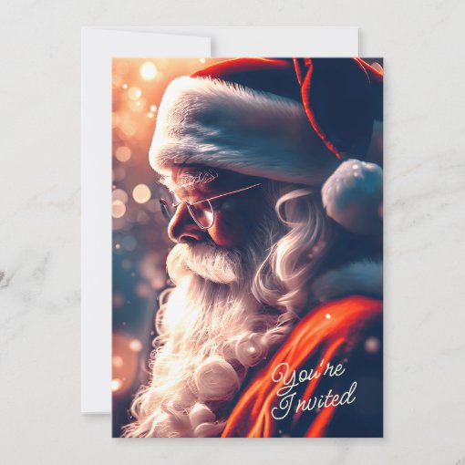 Santa Claus Christmas Holiday Party Invitation | Zazzle