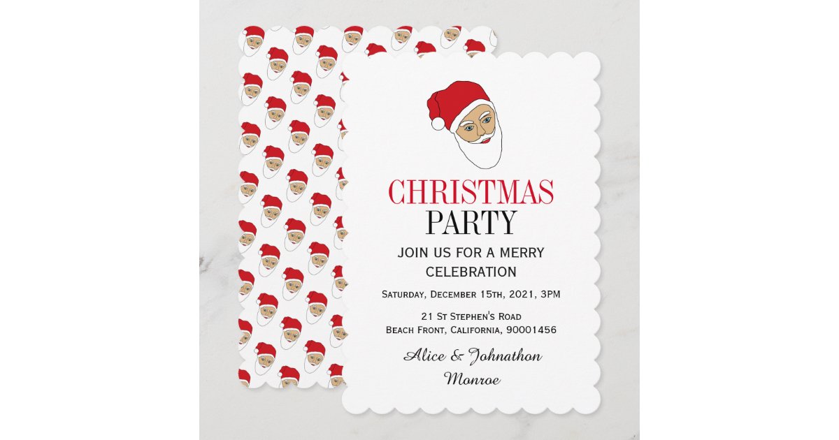 Santa Claus Christmas Party Invitation | Zazzle