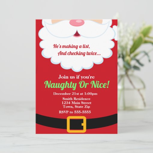 Santa Claus Christmas Party Invitation Holiday Kid | Zazzle